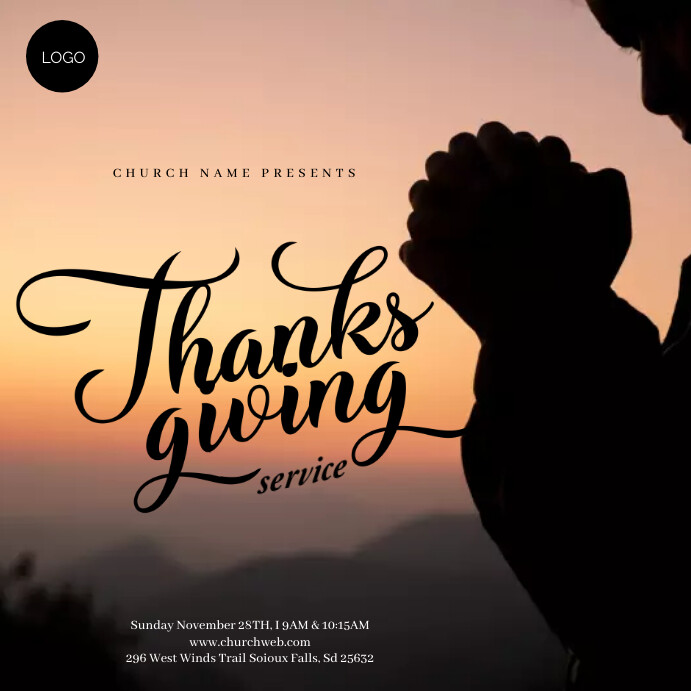 thanksgiving church service Template | PosterMyWall