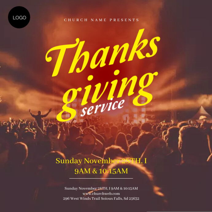 thanksgiving church service Template | PosterMyWall