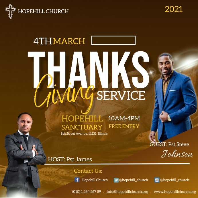 thanksgiving church service flyer Template | PosterMyWall