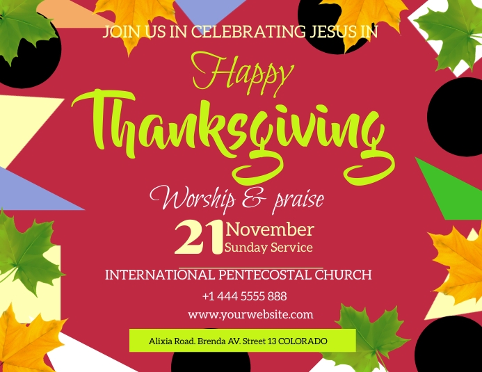 thanksgiving church service flyer template | PosterMyWall