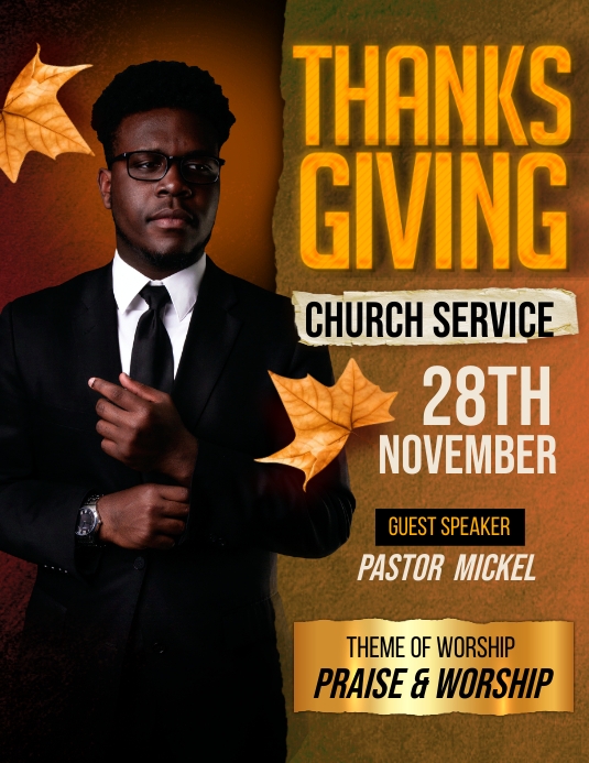 thanksgiving church services Template | PosterMyWall
