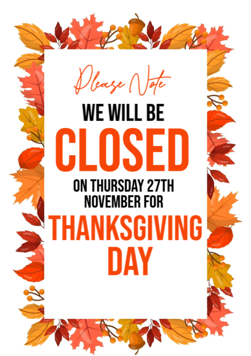 Thanksgiving Closed Template | PosterMyWall