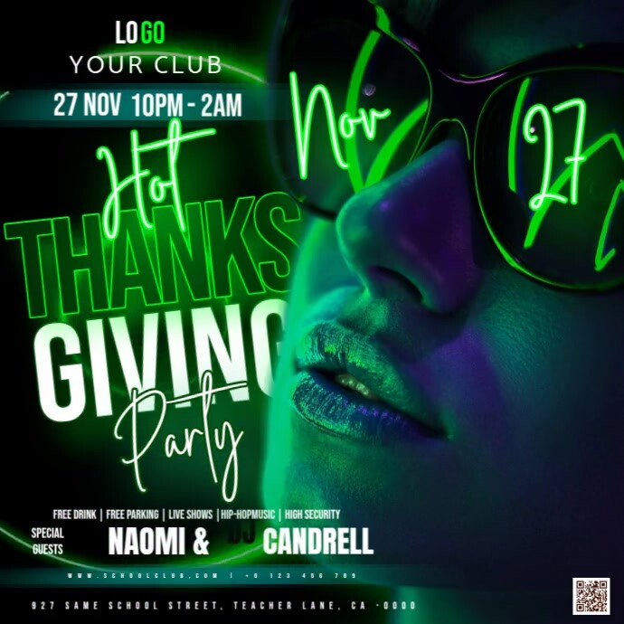 Thanksgiving Club Party Event Ad Design Template | PosterMyWall