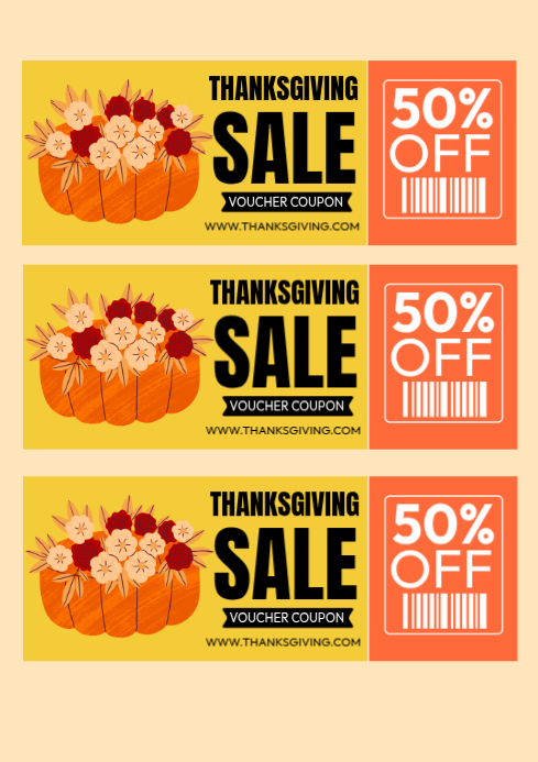 Thanksgiving Coupon Template | PosterMyWall