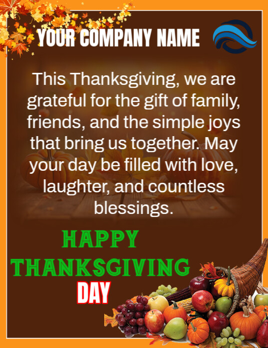Thanksgiving Day Ad Template | PosterMyWall
