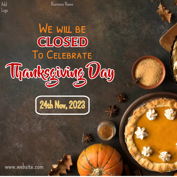 Copy of thanksgiving day business closing ad (3) | PosterMyWall