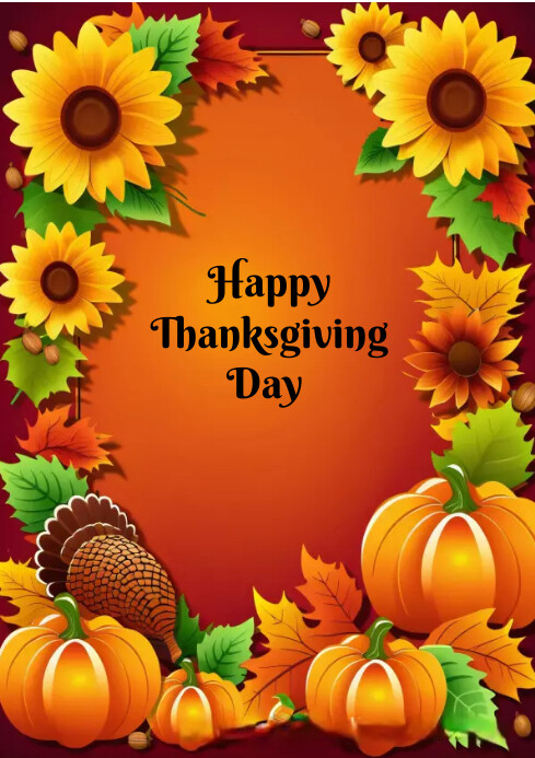 Thanksgiving Day Frame Template | PosterMyWall