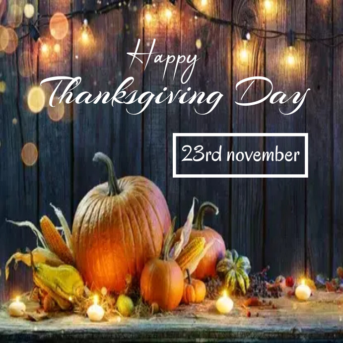 Plantilla de Thanksgiving day instagram post | PosterMyWall