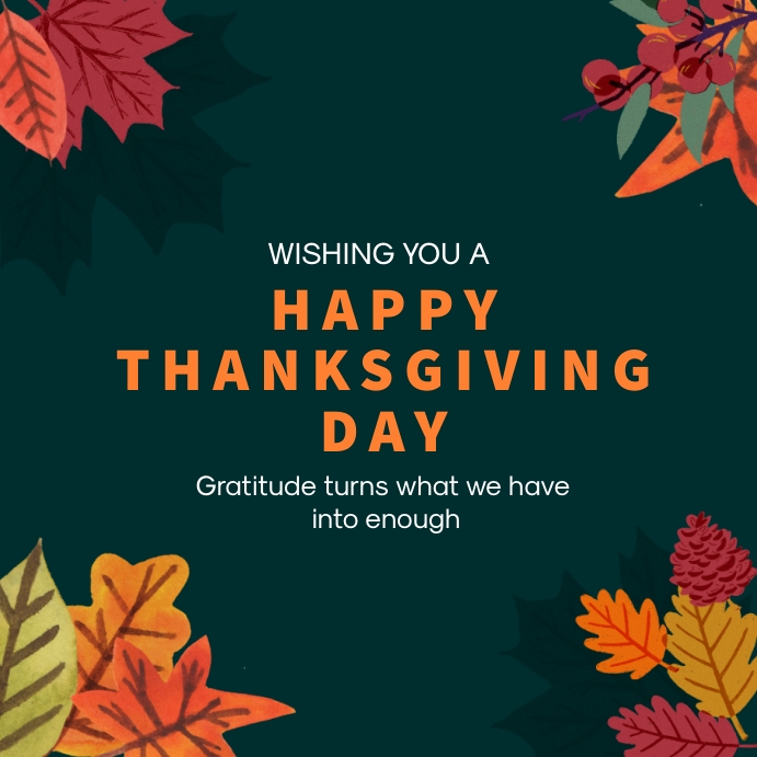 Thanksgiving Day Instagram post template. | PosterMyWall