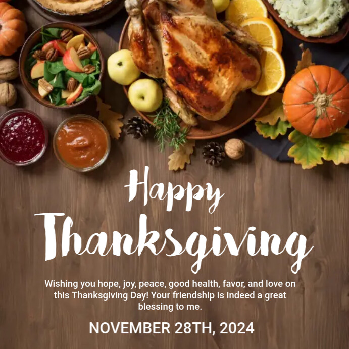 Thanksgiving Day Instagram Post. Template | PosterMyWall