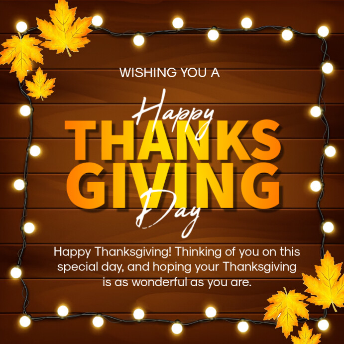 Thanksgiving Day Instagram Post. Template | PosterMyWall