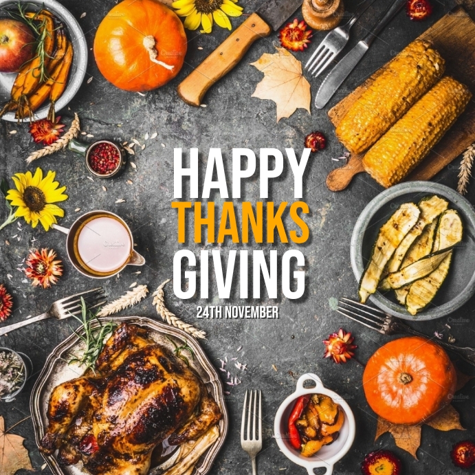 Thanksgiving Day Instagram Post. Template | PosterMyWall