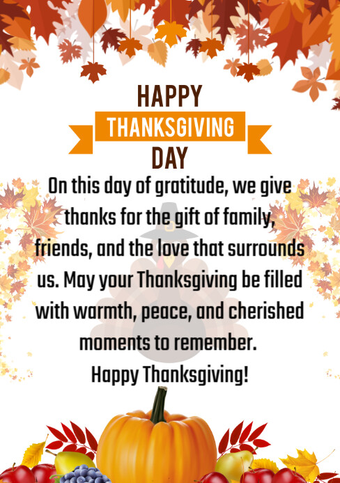 Copy of Thanksgiving Day Message Ad | PosterMyWall