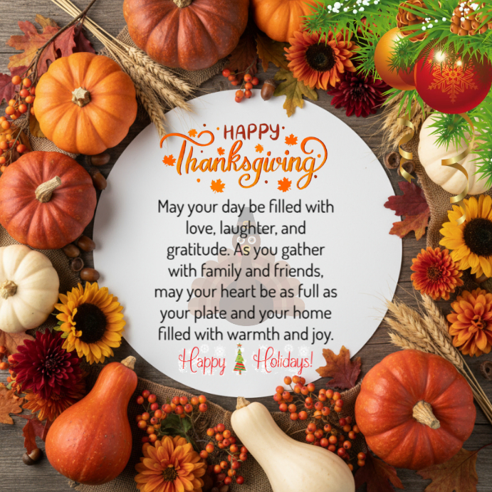 Thanksgiving Day Message Ad Template | PosterMyWall