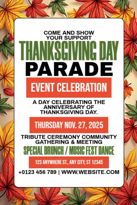 Thanksgiving Day Parade Template | PosterMyWall