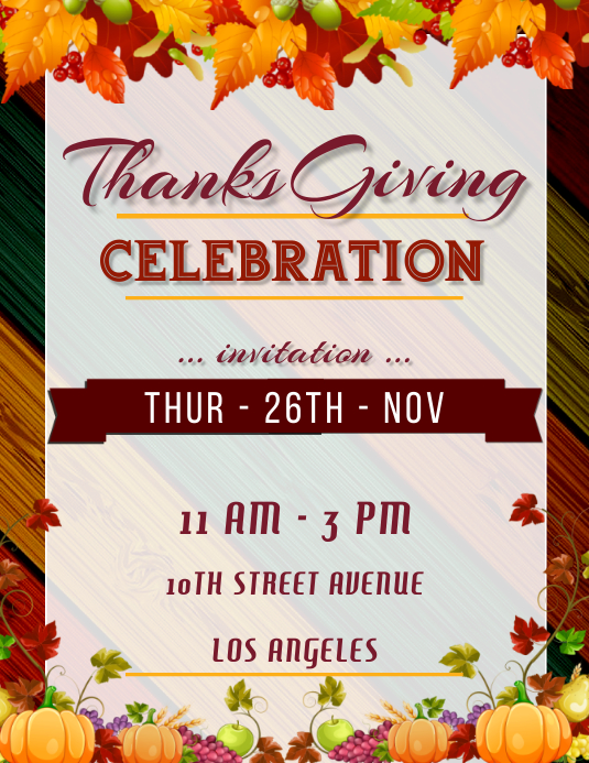 Copy of Thanksgiving Day Party Celebration Poster | PosterMyWall