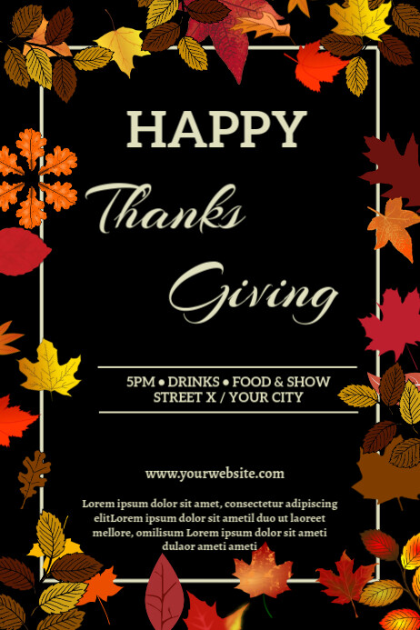 Thanksgiving Day Poster Template | PosterMyWall