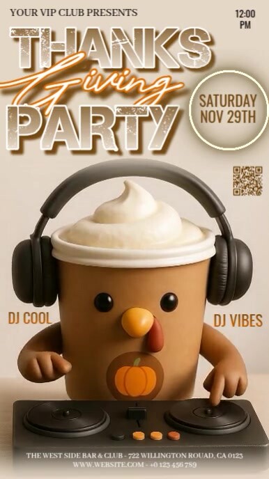 Copy of Thanksgiving day weekend party event design template | PosterMyWall