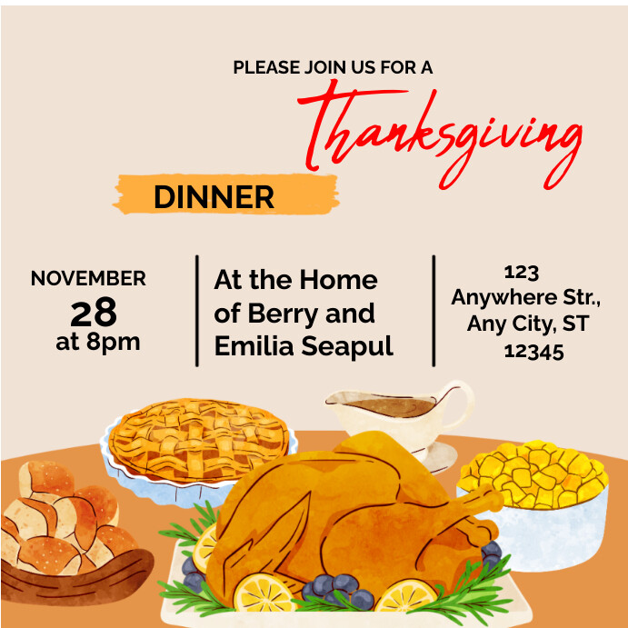 Plantilla de Thanksgiving | PosterMyWall