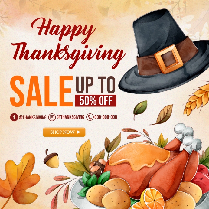 Thanksgiving Template | PosterMyWall