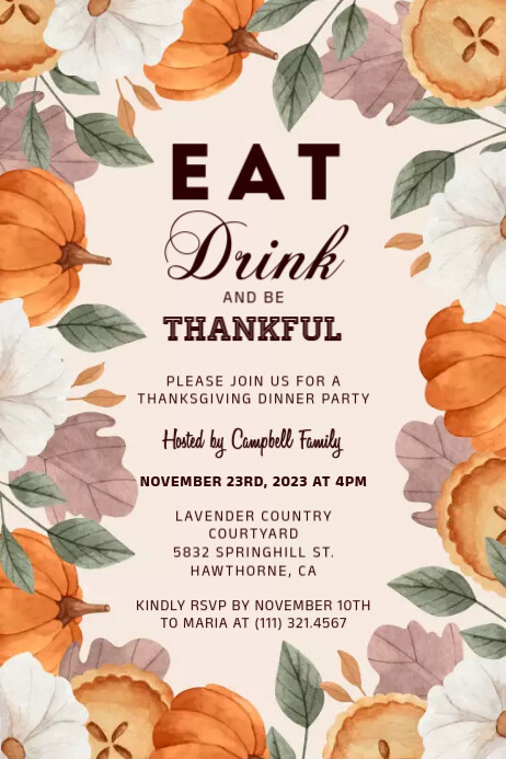 thanksgiving Template | PosterMyWall