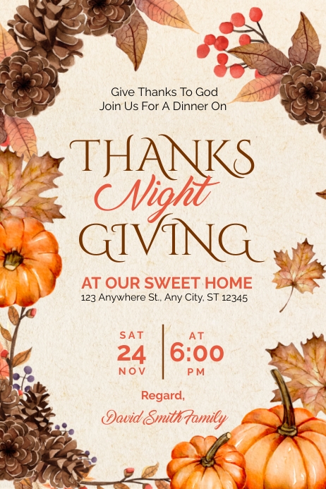 Thanksgiving Template | PosterMyWall