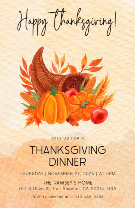 thanksgiving Template | PosterMyWall