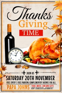 happy thanksgiving poster Template | PosterMyWall