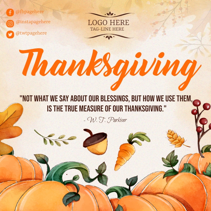 Thanksgiving Template | PosterMyWall