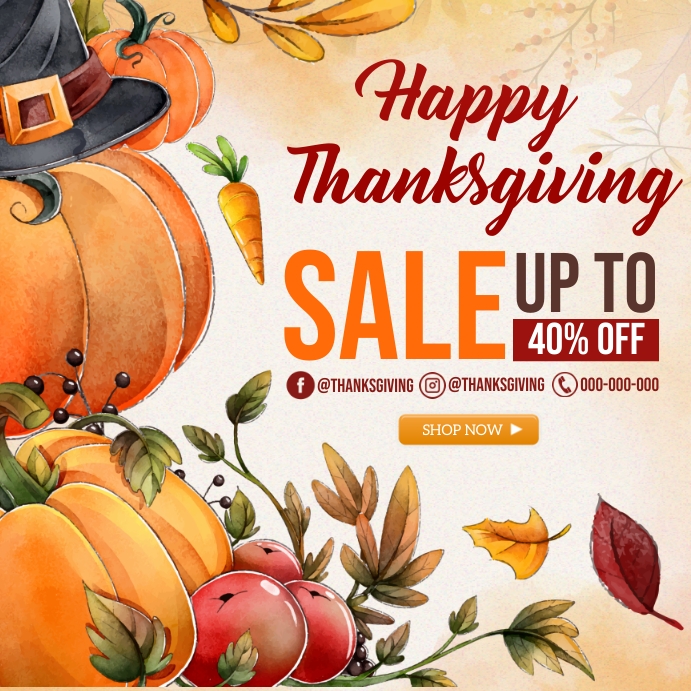 Plantilla de Thanksgiving | PosterMyWall