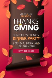 Thanksgiving Party Poster Template | PosterMyWall
