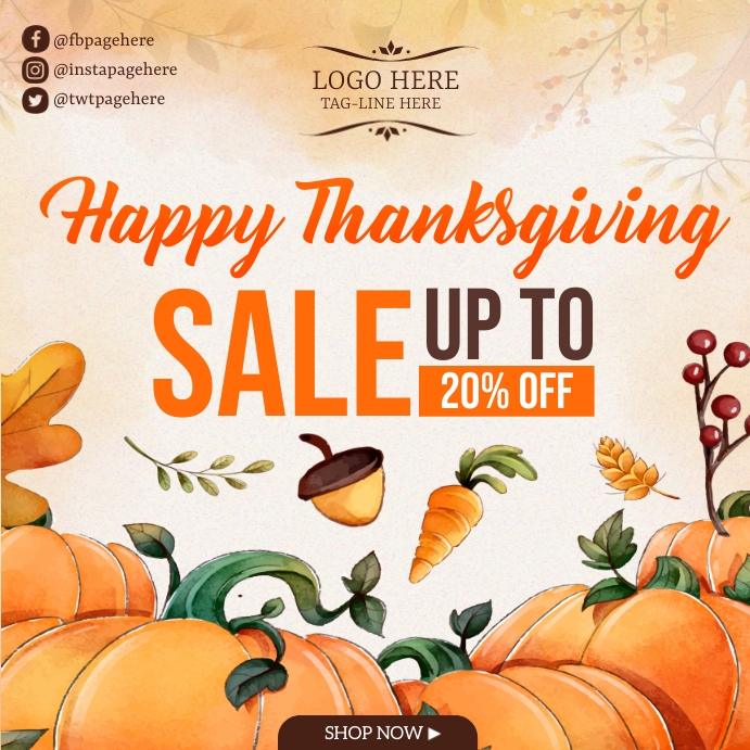 Thanksgiving Template | PosterMyWall