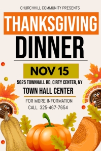 Thanksgiving Dinner Template | PosterMyWall