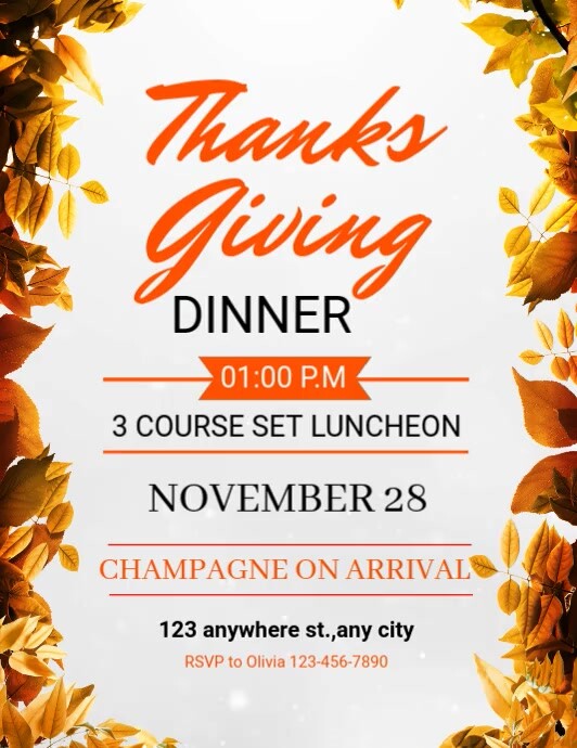 Thanksgiving Dinner Ads Templat | PosterMyWall