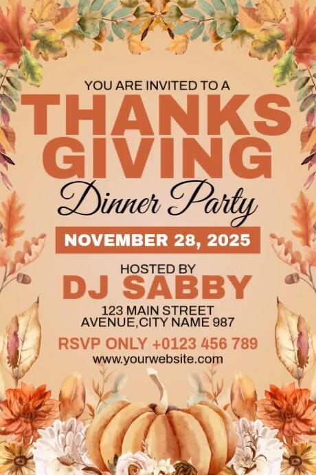 Thanksgiving Dinner Ads Template | PosterMyWall