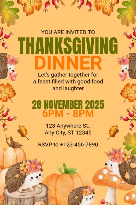 Plantilla de Thanksgiving Dinner Ads | PosterMyWall