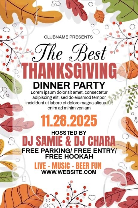 Thanksgiving Dinner Ads Template | PosterMyWall