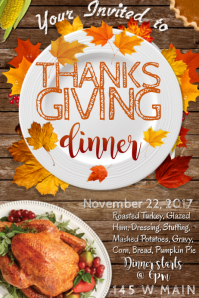 Thanksgiving Dinner Menu Template | PosterMyWall