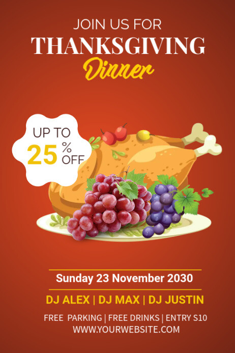 Thanksgiving dinner Banner 4X6 Template | PosterMyWall