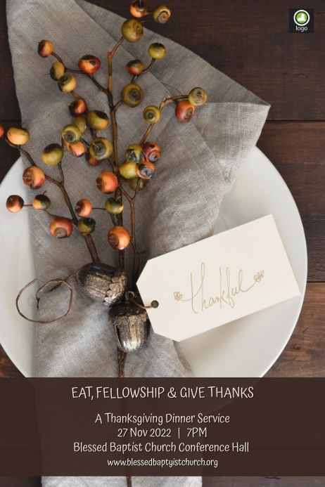 Thanksgiving Dinner Template | PosterMyWall