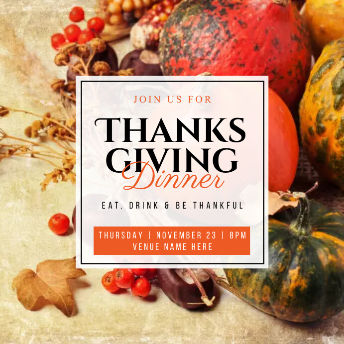 thanksgiving dinner Template | PosterMyWall