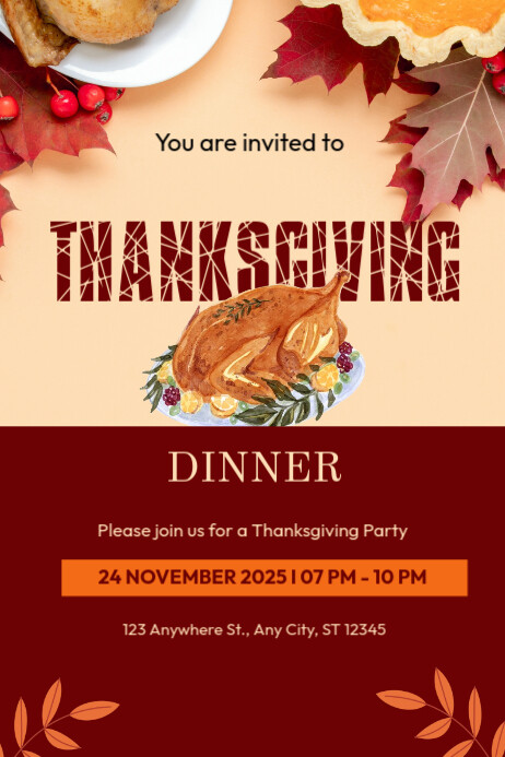 thanksgiving dinner Template | PosterMyWall