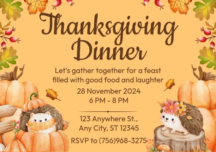 Thanksgiving Dinner Template | PosterMyWall