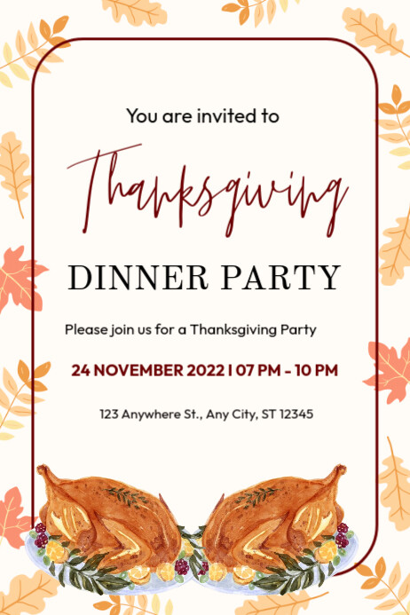 thanksgiving dinner Template | PosterMyWall