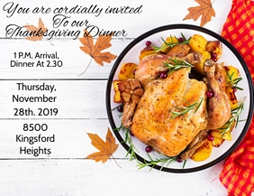 Thanksgiving Restaurant Dinner Flyer Template | PosterMyWall