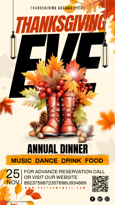 Thanksgiving Dinner Template | PosterMyWall