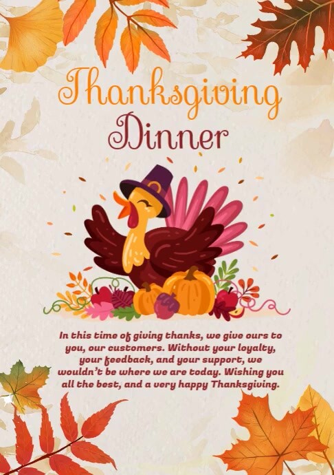 Plantilla de Thanksgiving dinner | PosterMyWall