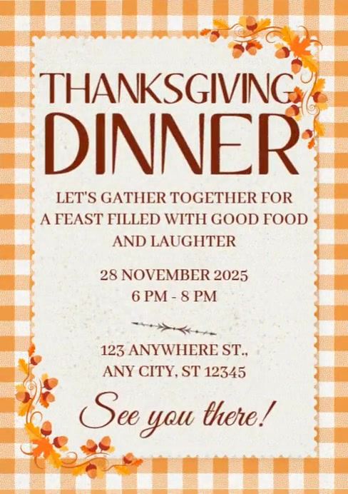 Thanksgiving Dinner Template | PosterMyWall