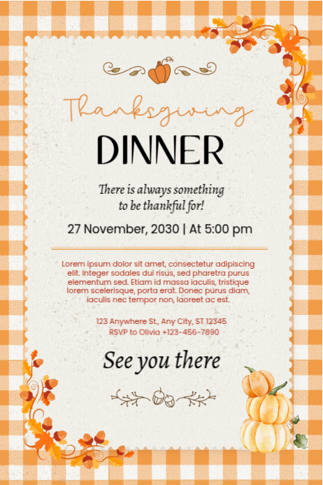Thanksgiving dinner Template | PosterMyWall