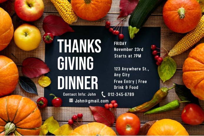 Thanksgiving Dinner Template | PosterMyWall